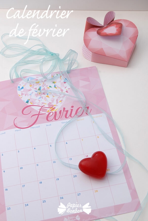 Calendrier Février 2015 - Je veux du rose ! - Papier Bonbon