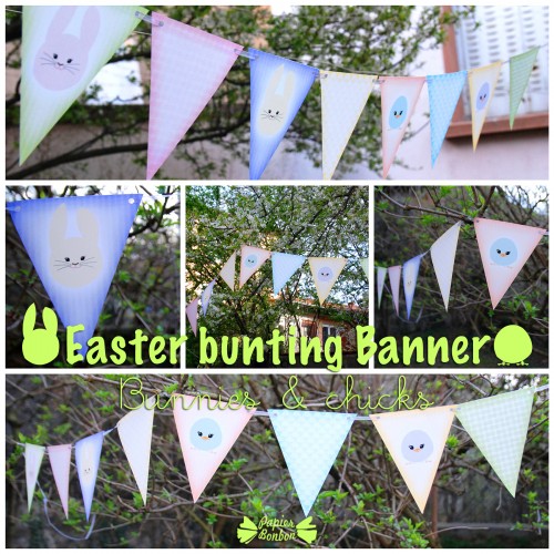Easter Bunting banner printable - Papier Bonbon