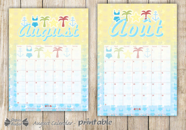 Chill out on the beach - Printable calendar - Papier Bonbon