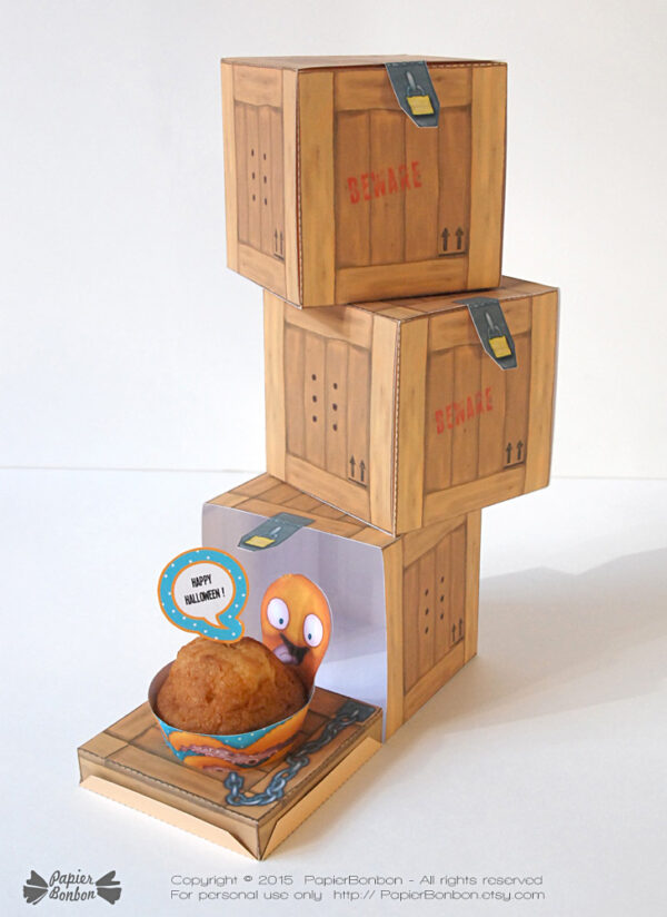 Monster cupcake wrapper & box DIY kit - Papier Bonbon