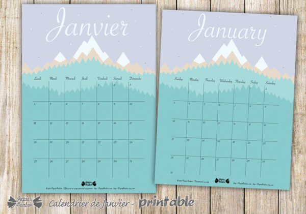 Calendrier de janvier 2016 - déjà ! - Papier Bonbon