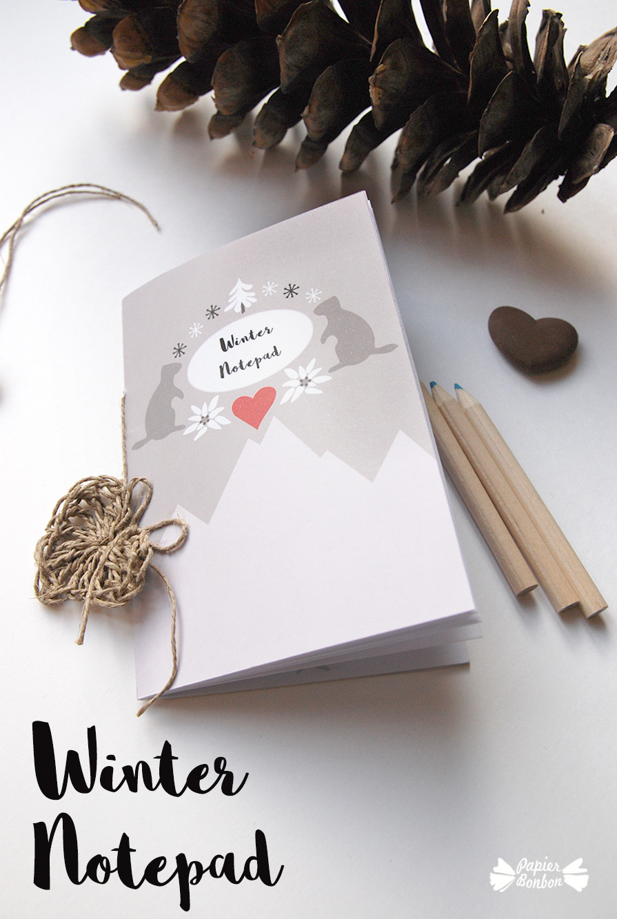 Winter notepad printable - Papier Bonbon