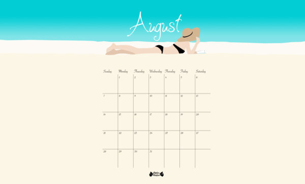 Chill out on the beach - Printable calendar - Papier Bonbon
