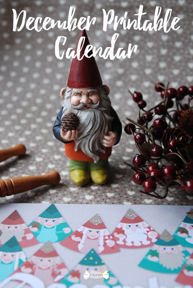 December Calendar & gnomes Advent - Papier Bonbon