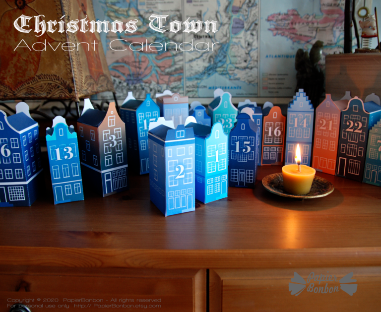Blue Advent Calendar - Christmas in the city - Papier Bonbon