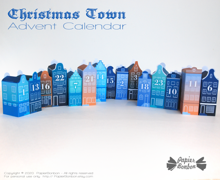 Blue Advent Calendar - Christmas in the city - Papier Bonbon