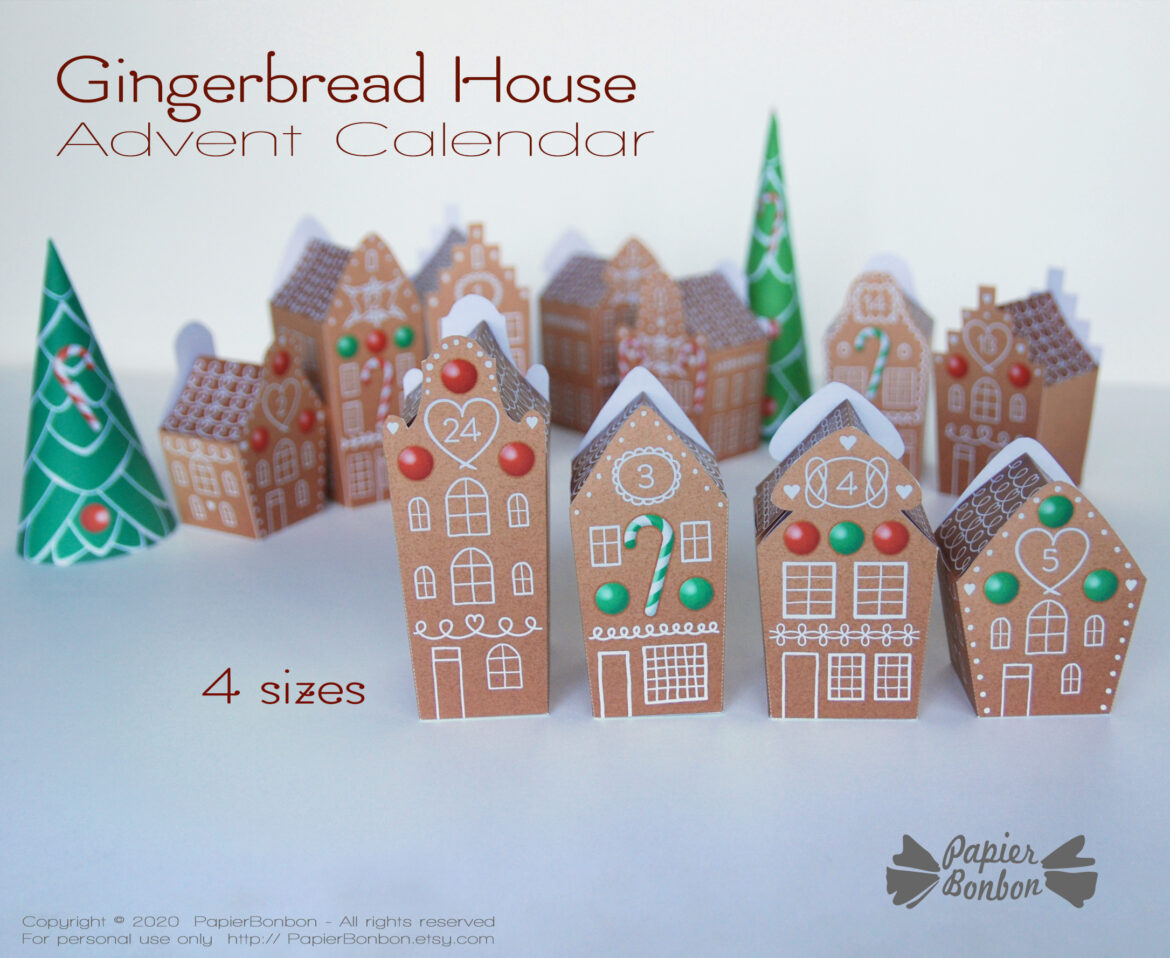 Gingerbread house Advent calendar - Papier Bonbon