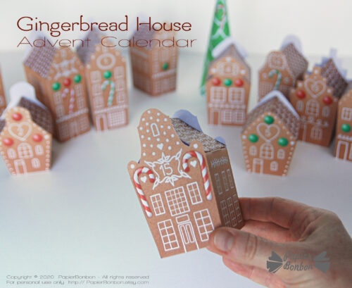 Gingerbread house Advent calendar - Papier Bonbon