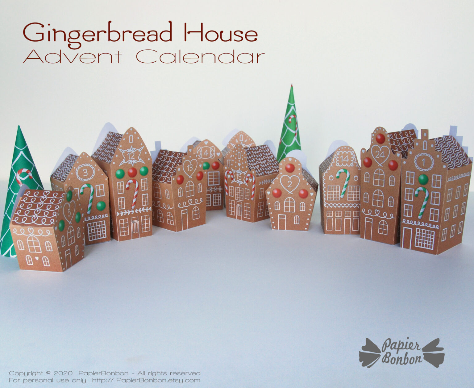 Gingerbread house Advent calendar - Papier Bonbon