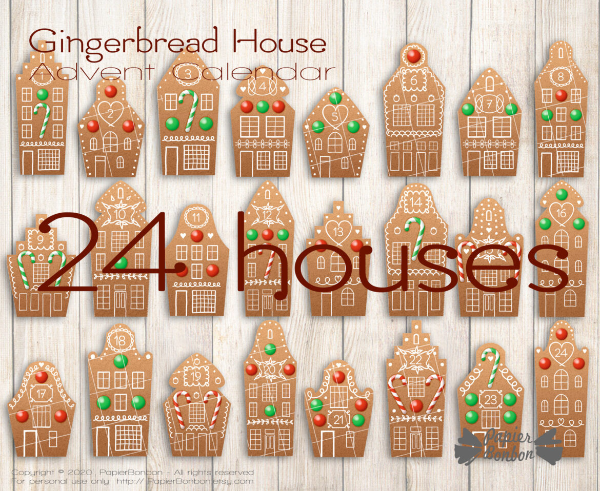 Gingerbread house Advent calendar - Papier Bonbon