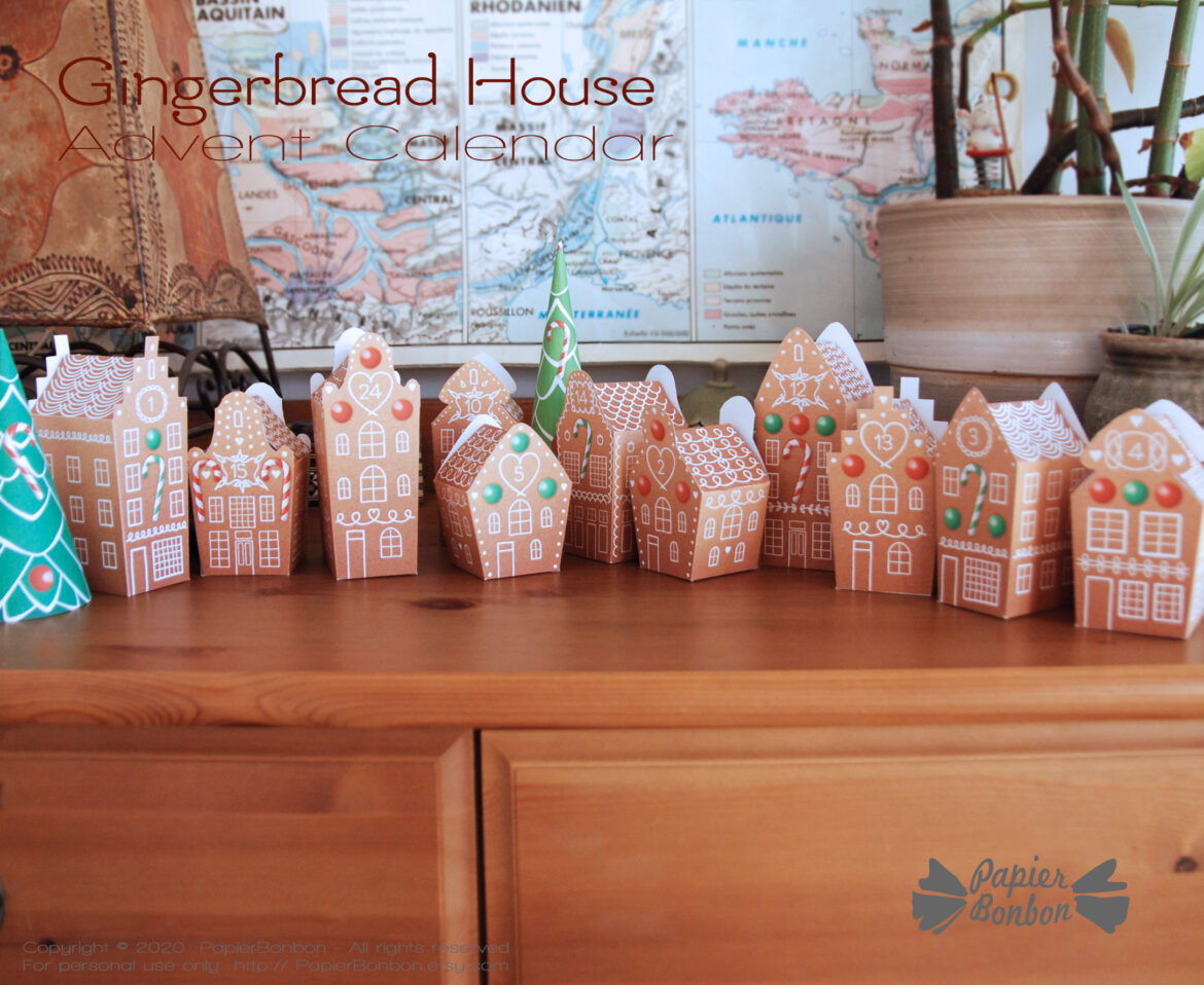 Gingerbread house Advent calendar - Papier Bonbon