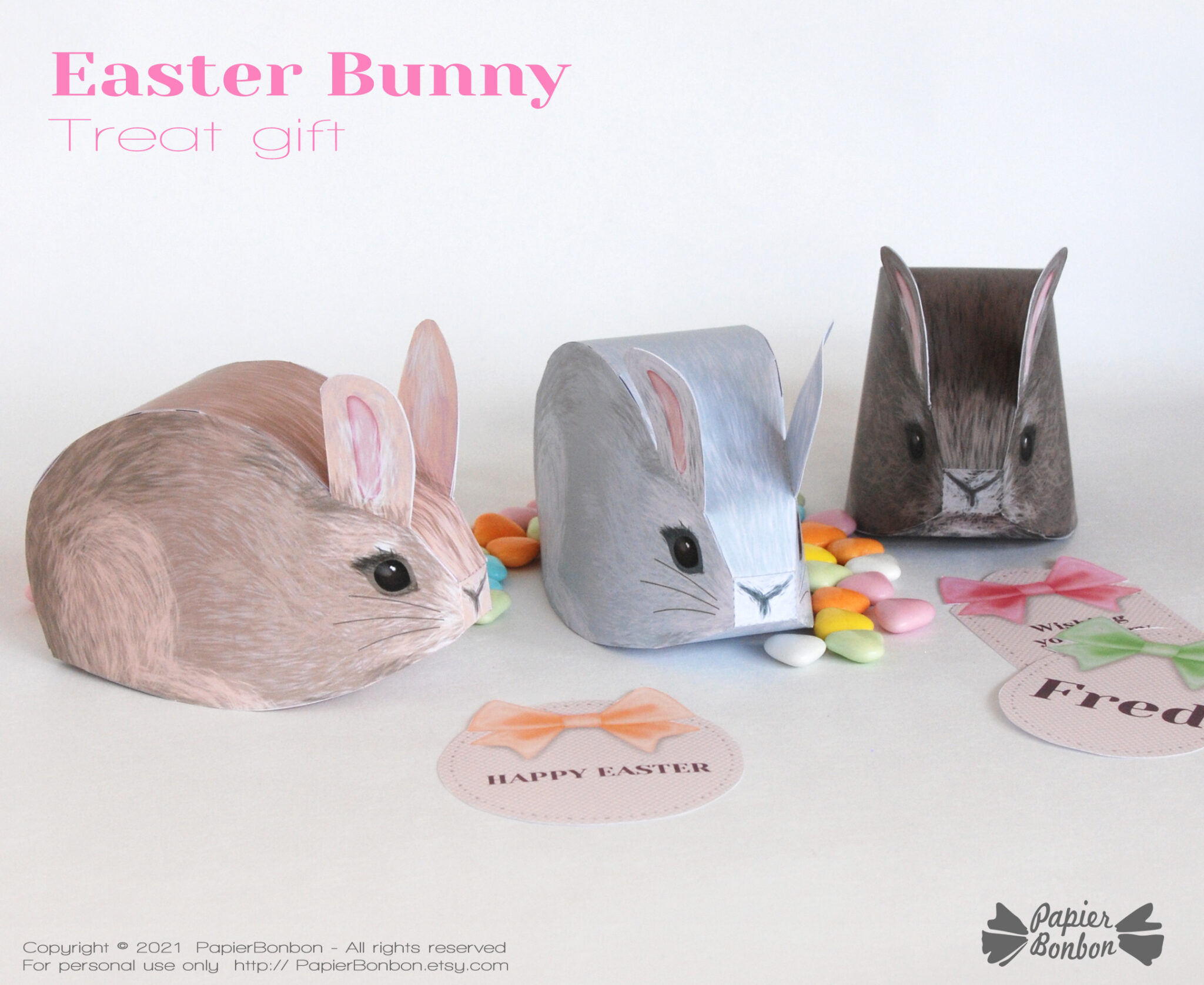 Easter bunny box - Paper DIY - Papier Bonbon