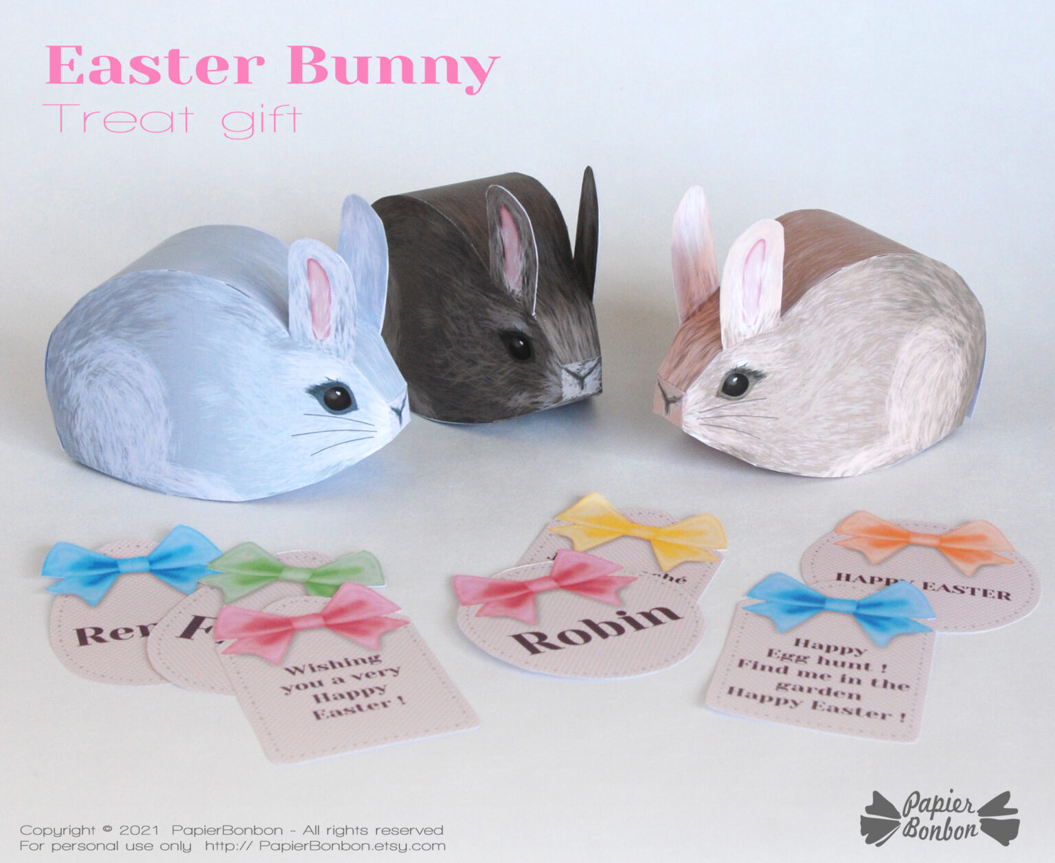 Easter bunny box - Paper DIY - Papier Bonbon