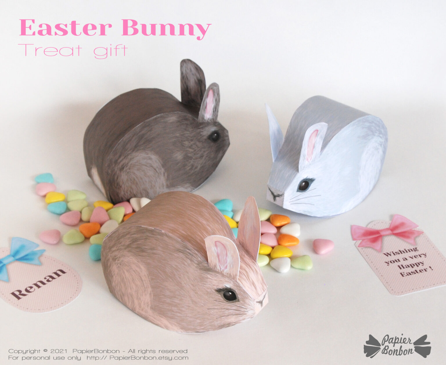 Easter bunny box - Paper DIY - Papier Bonbon