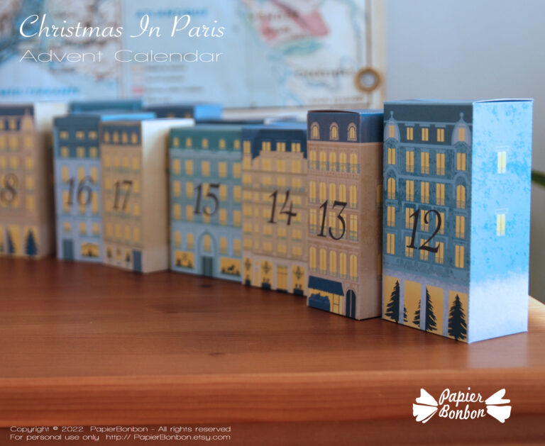 Paris Advent calendar printable - Papier Bonbon