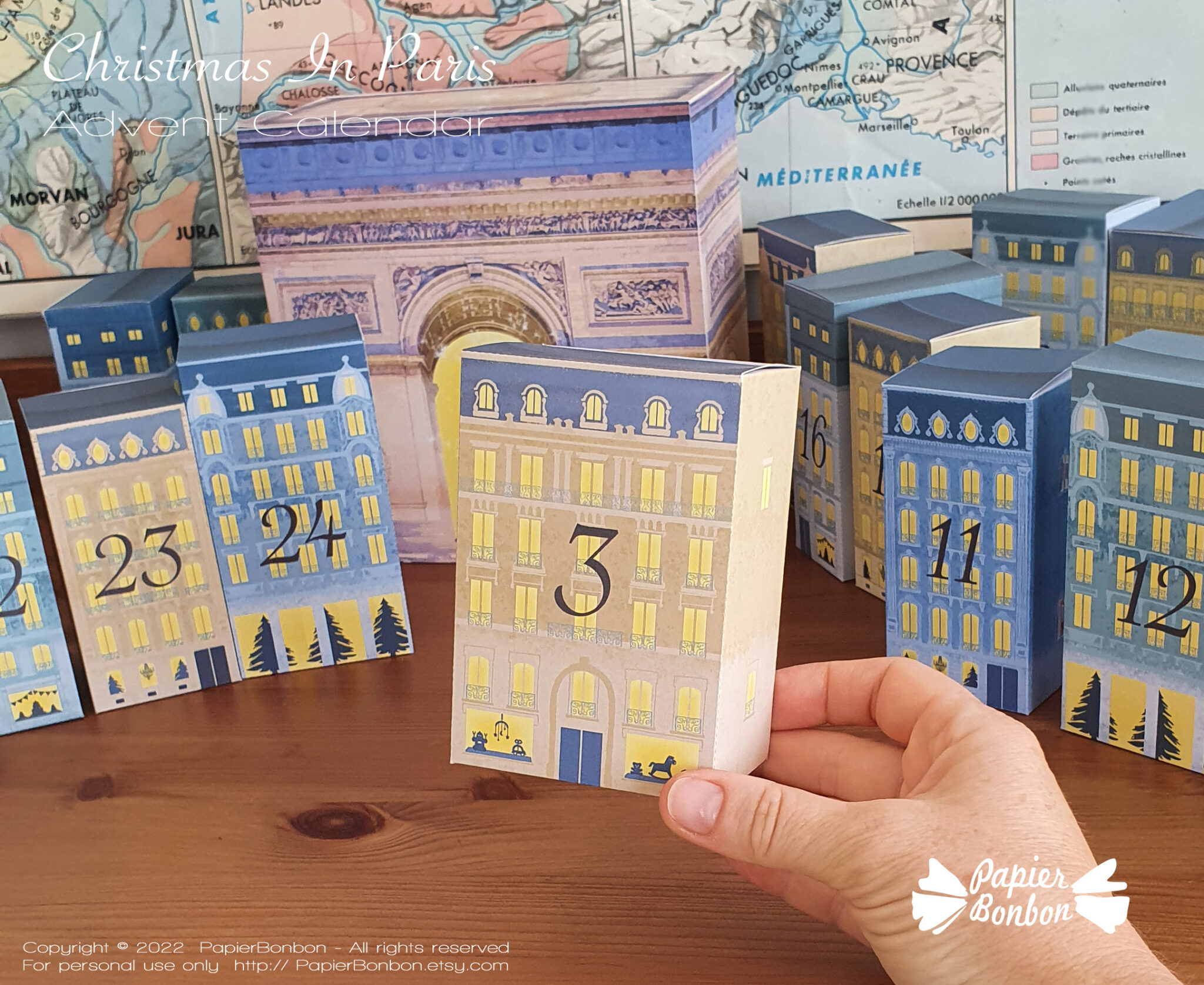 Paris Advent calendar printable - Papier Bonbon