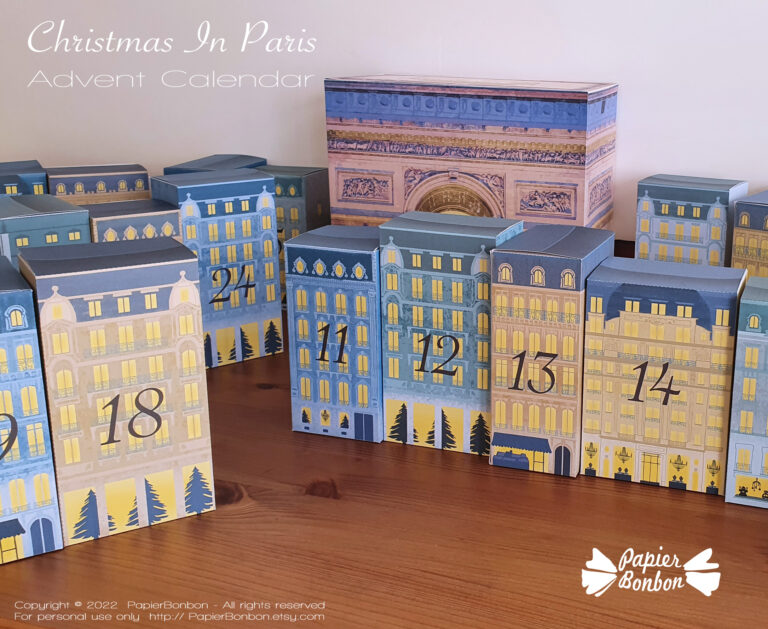 Paris Advent calendar printable - Papier Bonbon