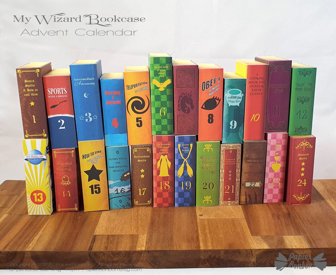 Wizard books Advent calendar "My wizard Bookcase" - Papier Bonbon