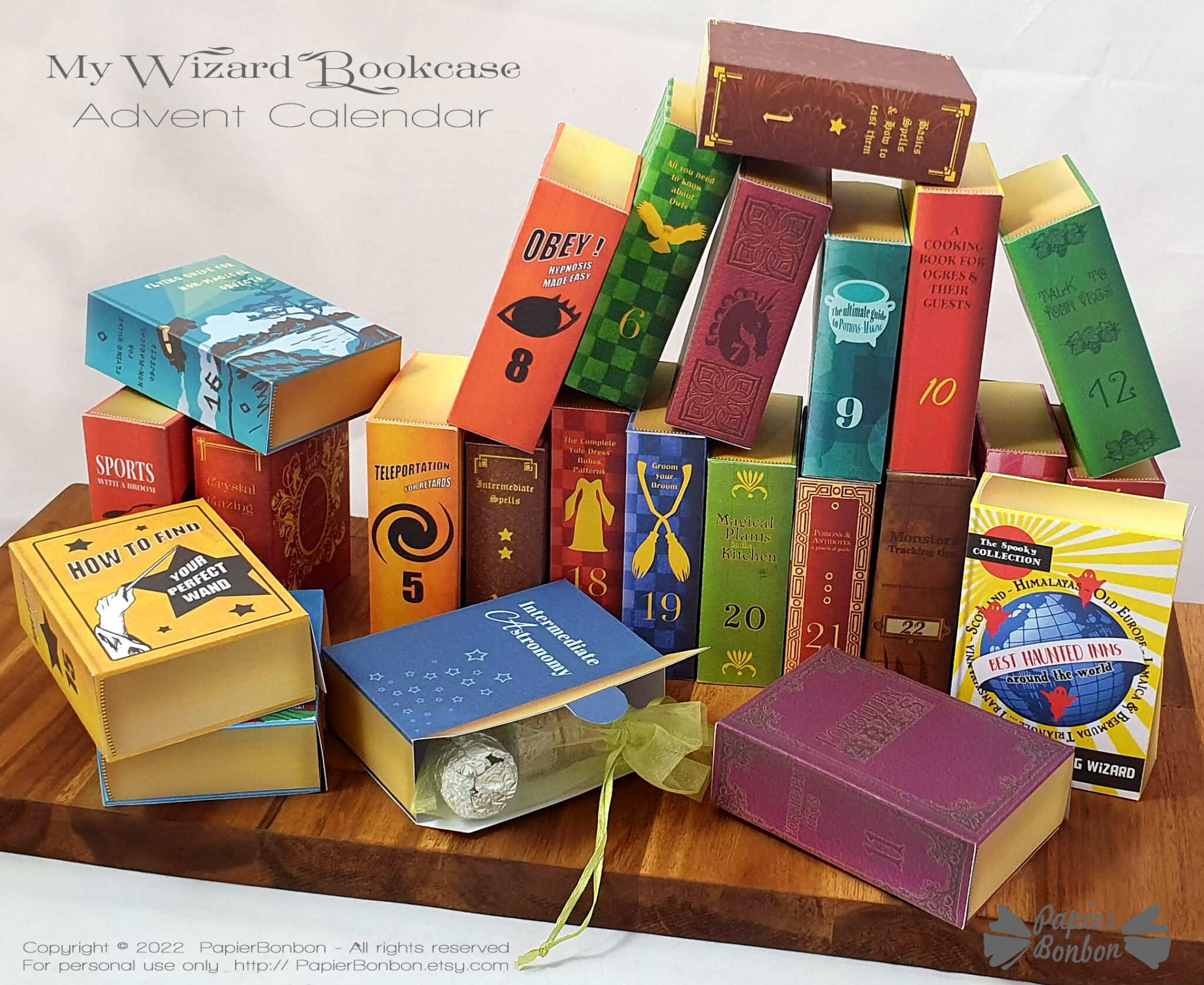 Wizard books Advent calendar "My wizard Bookcase" - Papier Bonbon