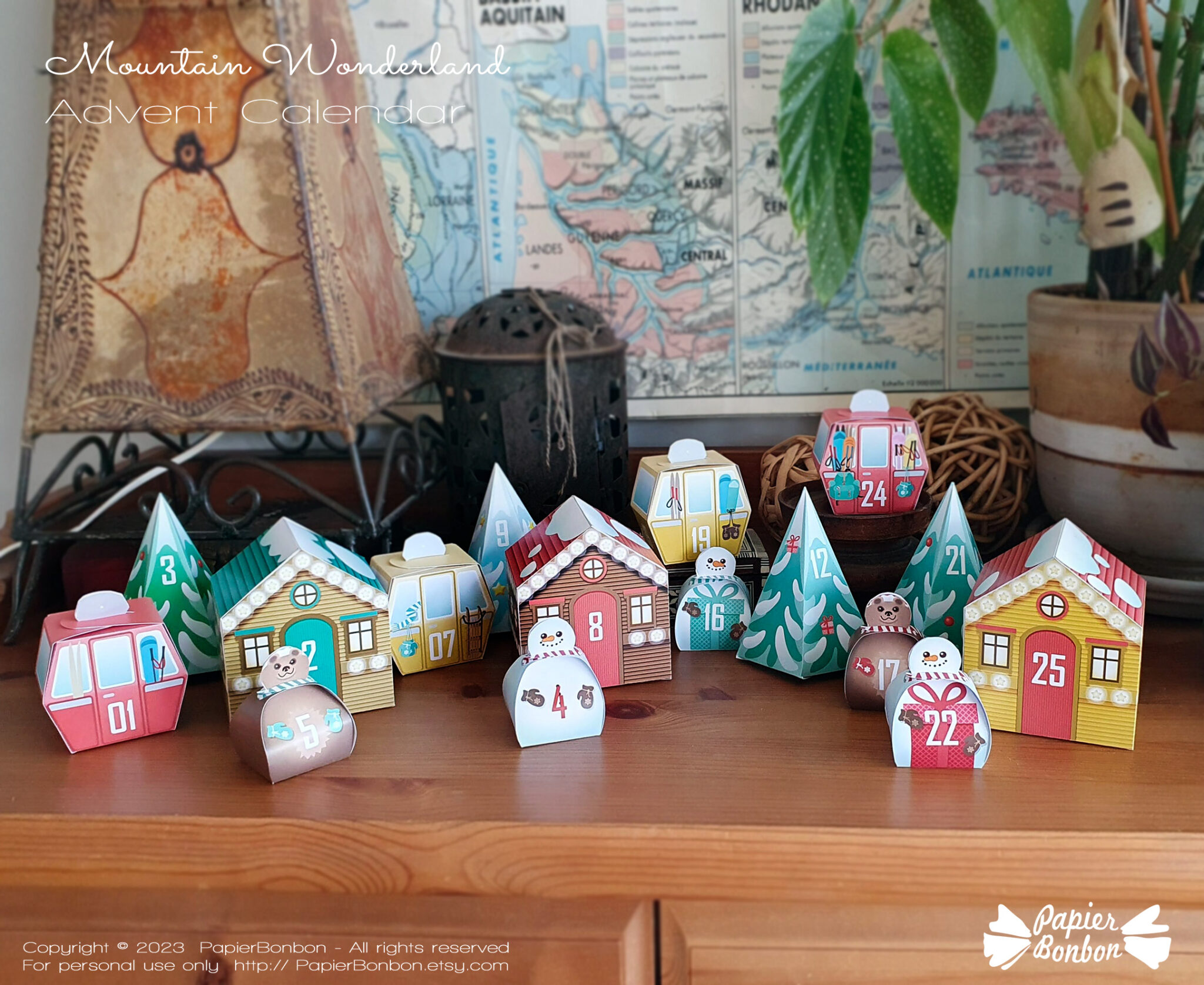 Mountain Wonderland Ski Advent Calendar - Papier Bonbon