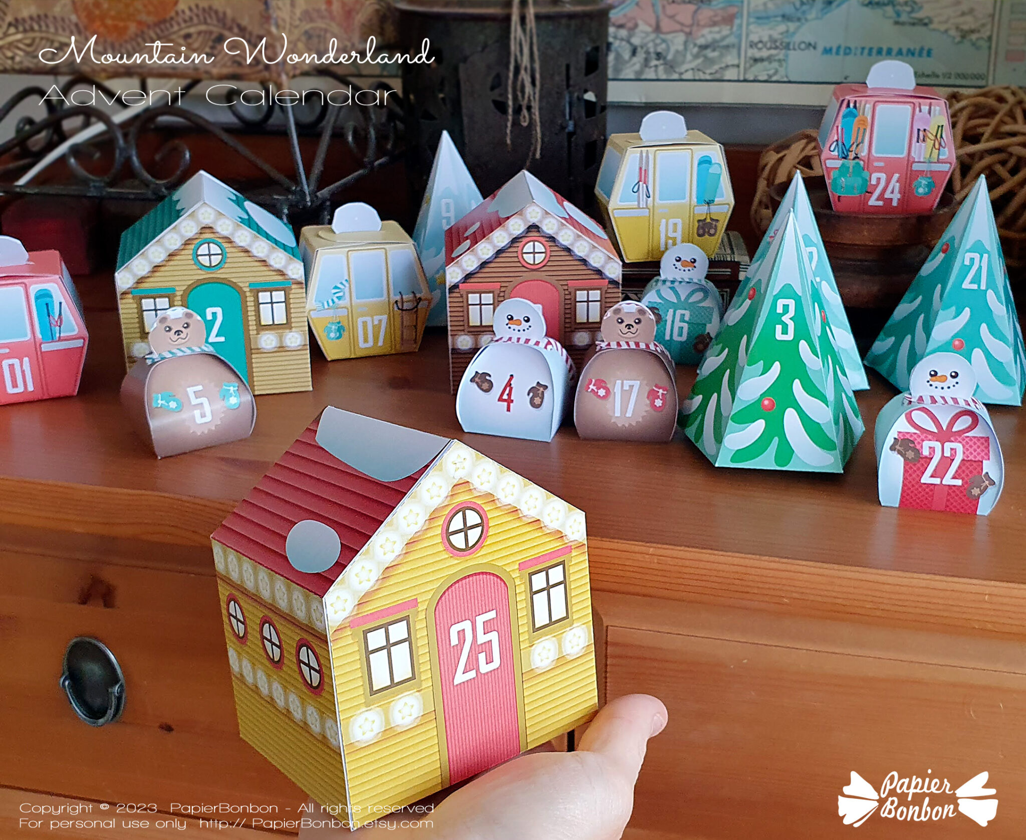 Mountain Wonderland Ski Advent Calendar - Papier Bonbon